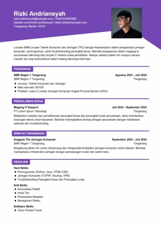 86 Contoh CV SMK Fresh Graduate & Berpengalaman | Contoh CV Lulusan SMK ...